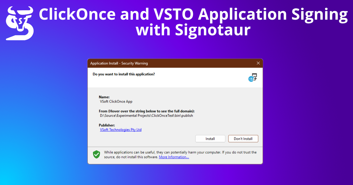 ClickOnce and VSTO Application Signing with Signotaur