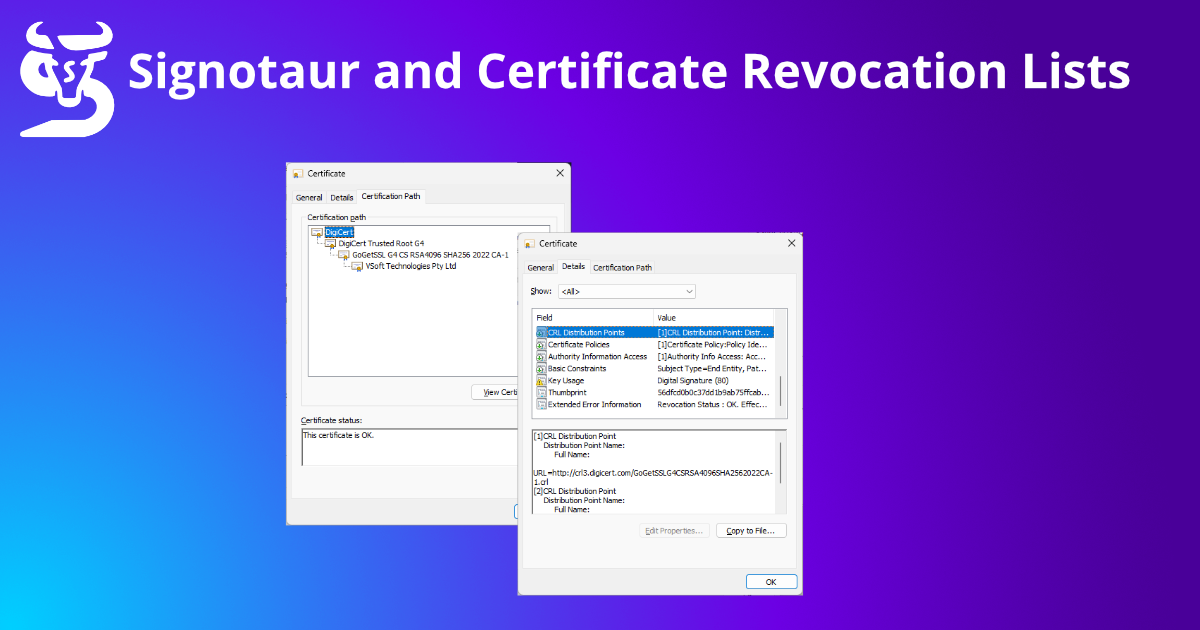 Signotaur and Certificate Revocation Lists